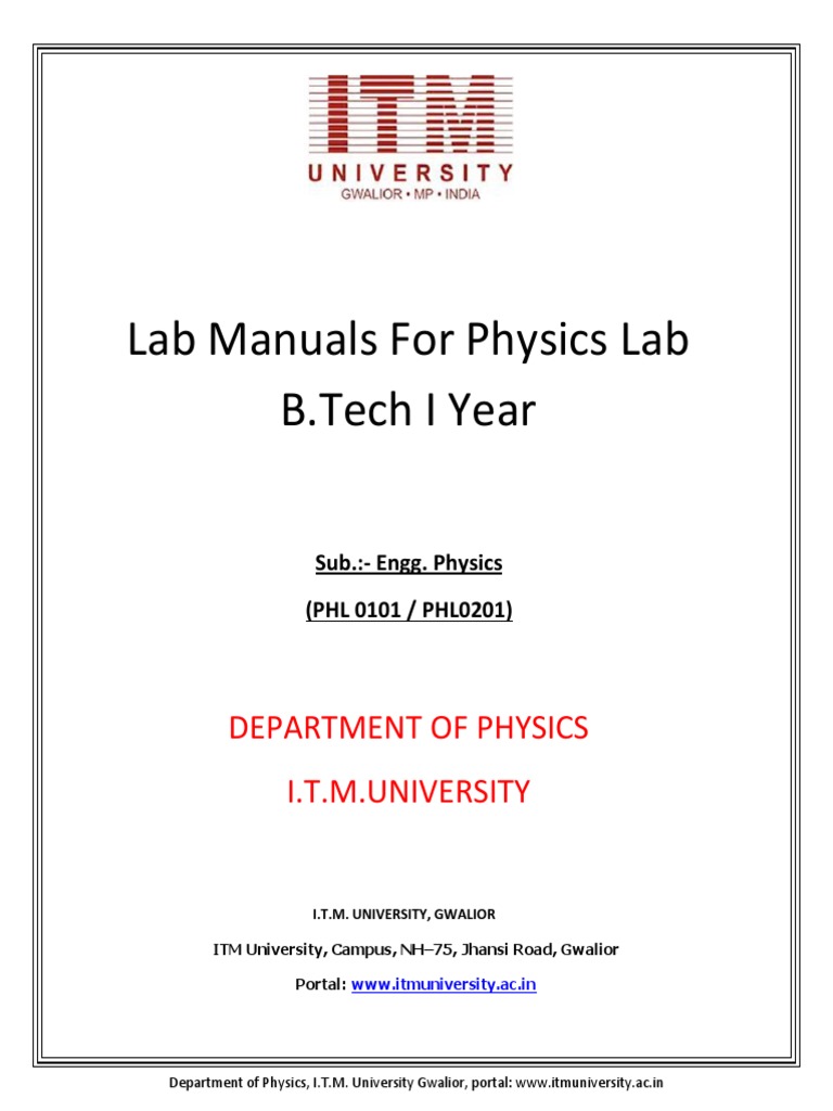 Lab Manual For Physics | PDF