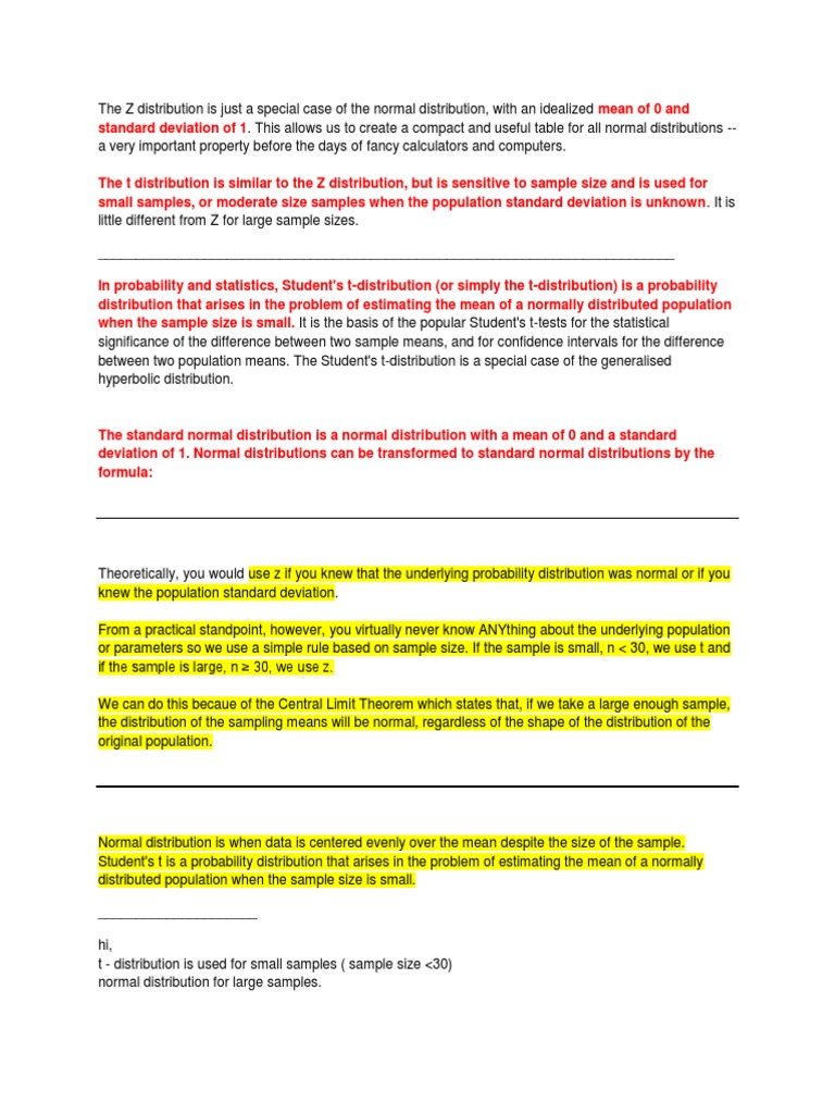 Z Distribution | PDF | Sample Size Determination | Normal Distribution