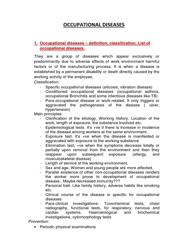 Occupational Diseases | Medicine | Diseases And Disorders | Free 30-day ...