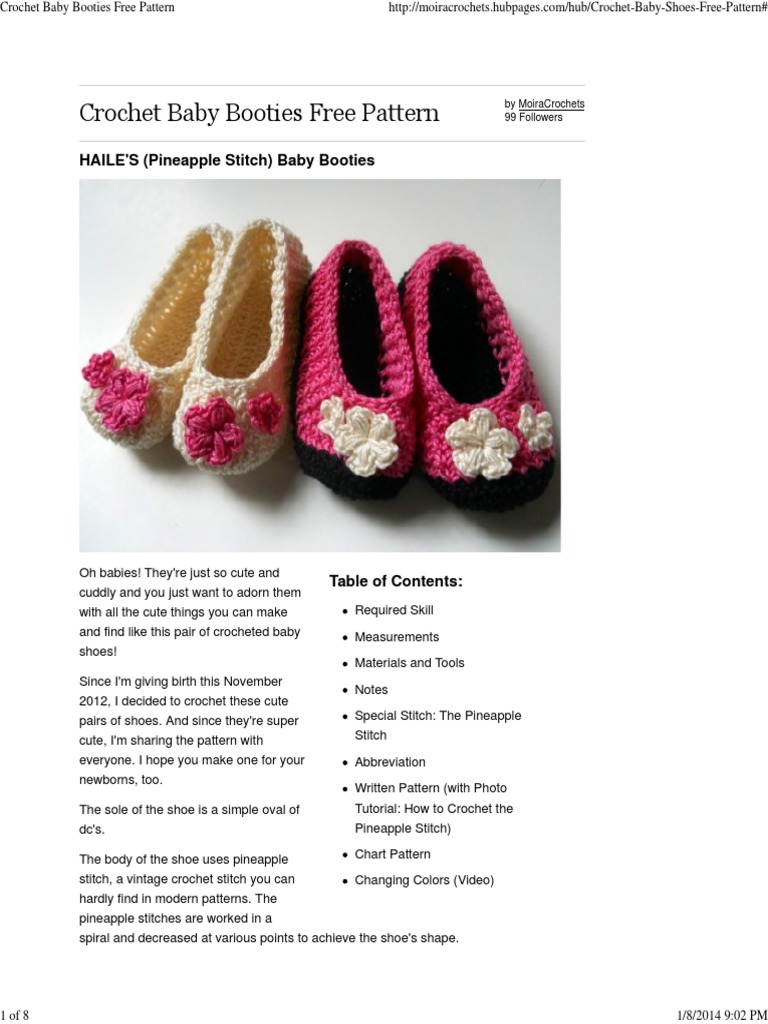 Crochet Baby Booties Free Pattern | PDF | Crochet | Shoe