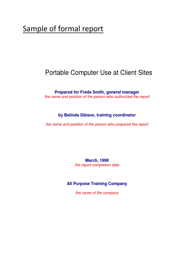 Sample of Formal Report | PDF | Personal Computers | Laptop
