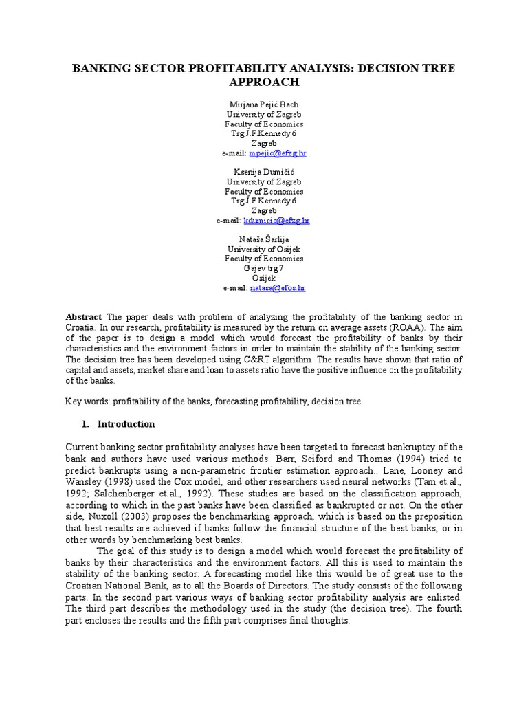 Banking Sector Profitability Analysis: Decision Tree Approach | PDF ...