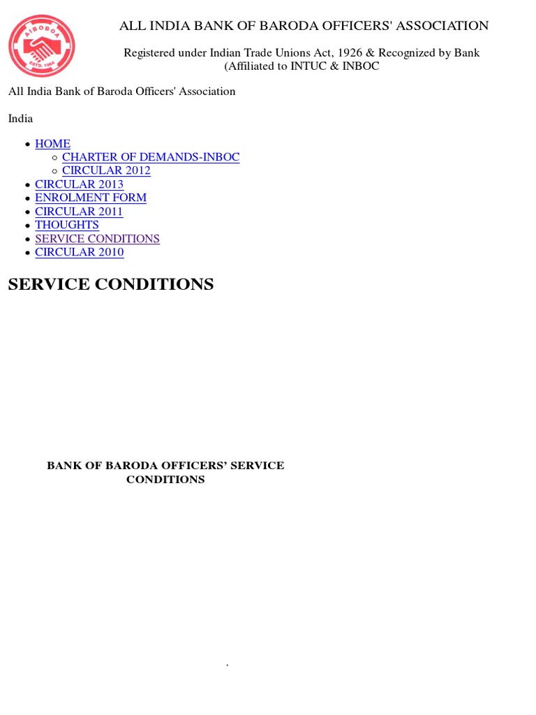 AIBOA Service Conditions | PDF | Pension | Interest