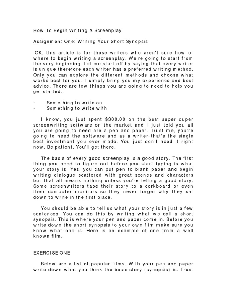 Starting Your Screenplay: A Guide | PDF | Philosophy | Self-Improvement