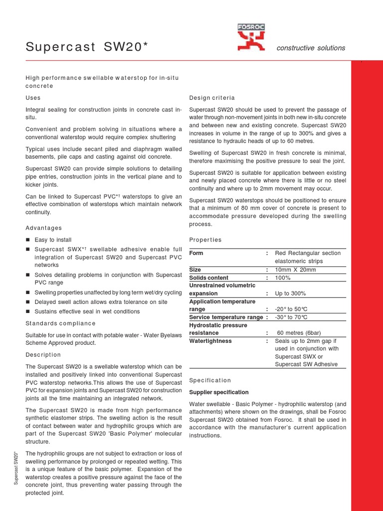 Supercast SW20 PDF | Deep Foundation | United Arab Emirates