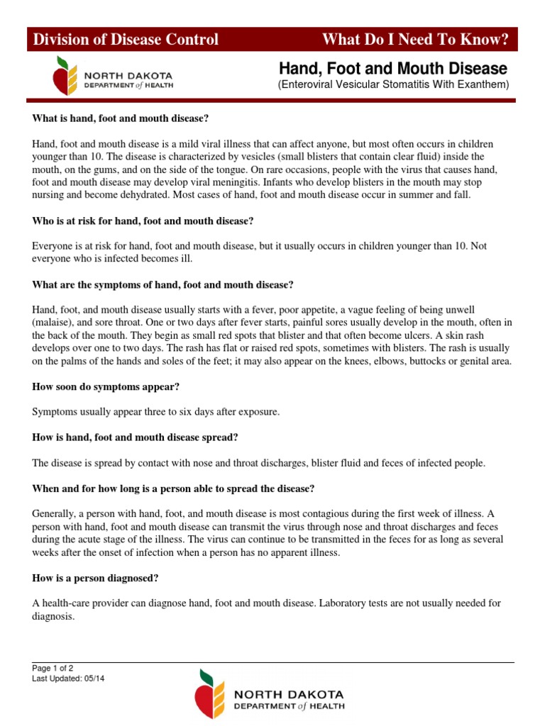 Hand Foot Mouth | PDF | Infection | Rtt