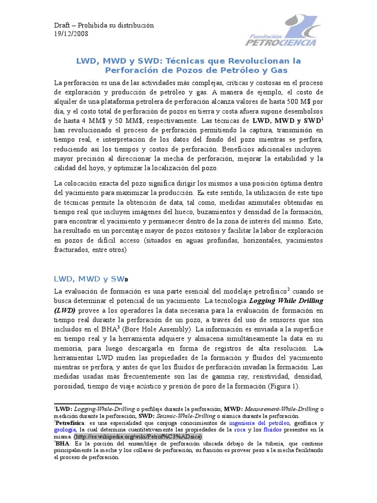 LWD, MWD y SWD | PDF | Modulación | Telemetría