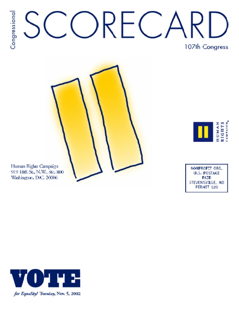 Human Rights Campaign 107th Congressional Scorecard | PDF | Human ...