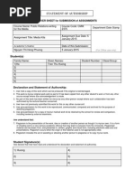 AIUB Assignment Cover Sheet | PDF | Career & Growth | Business