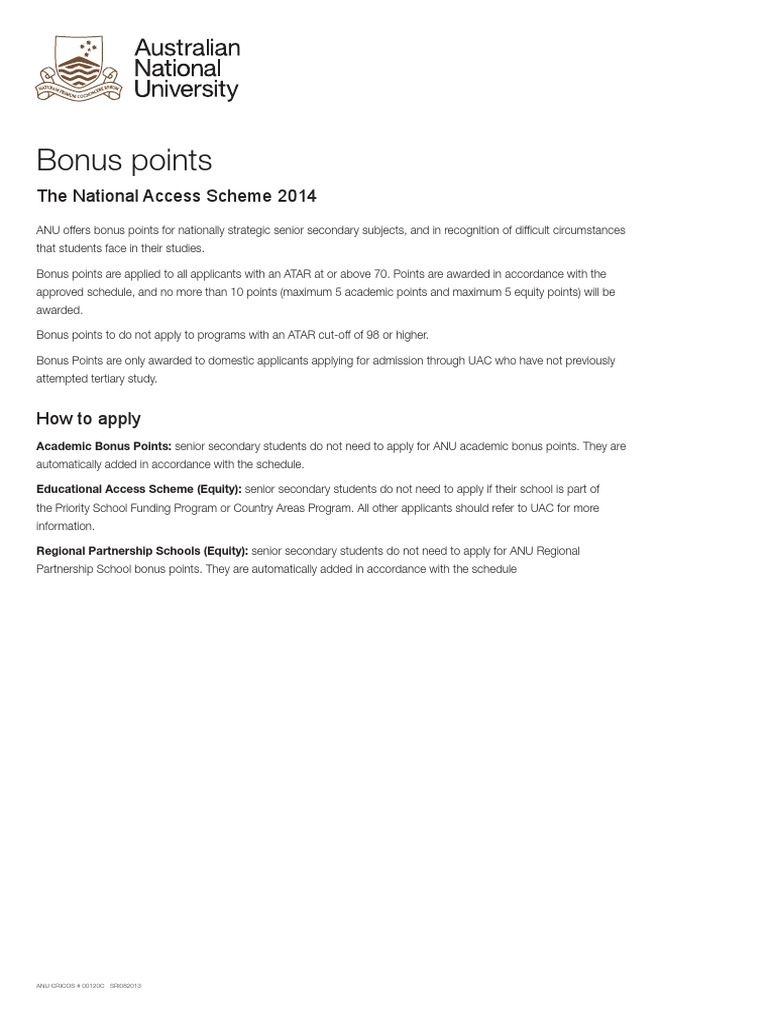 Bonus Points Structure | PDF | University And College Admission | Schools