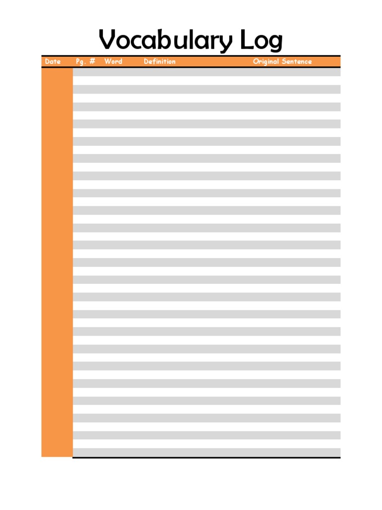 Vocabulary Log | PDF