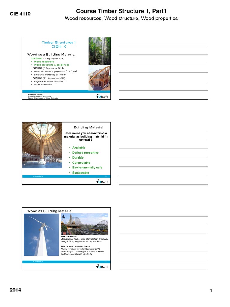 Introduction Wood CIE4110 2014 Part1 | PDF | Forestry | Wood