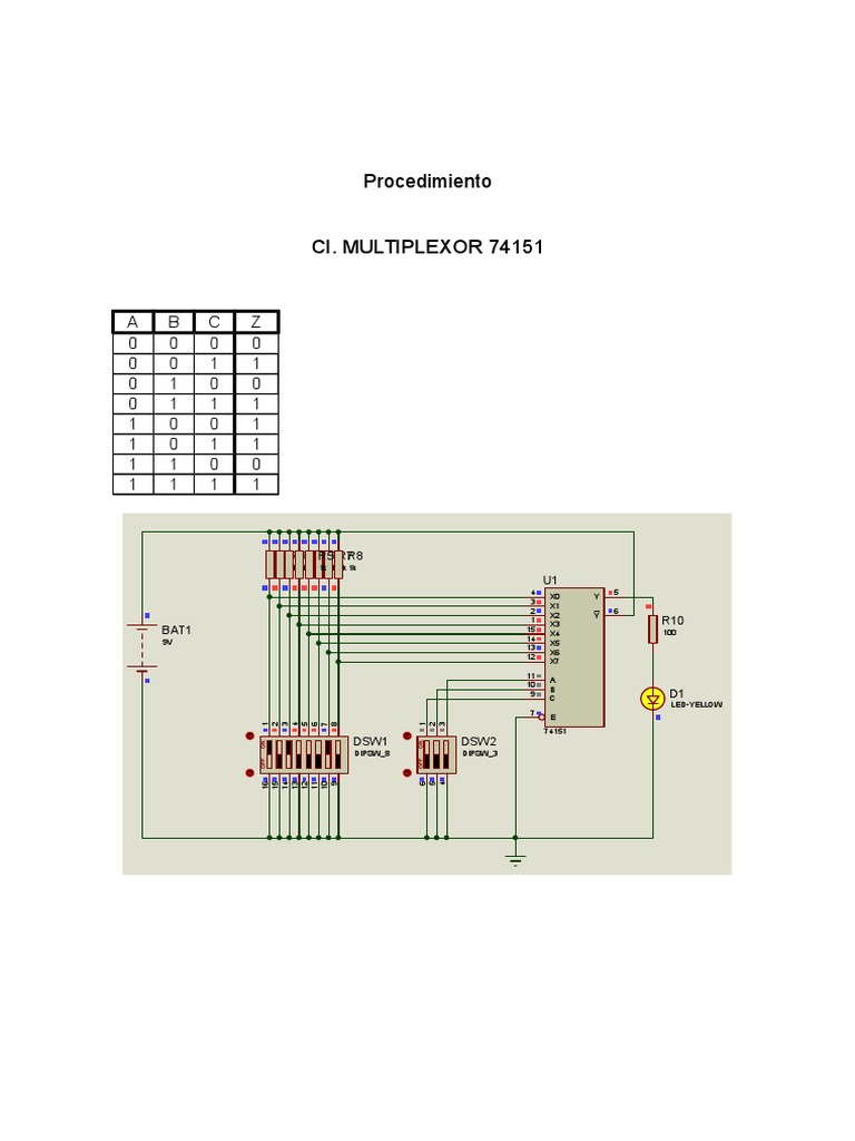 74151 Multiplexer Circuit Diagram | PDF