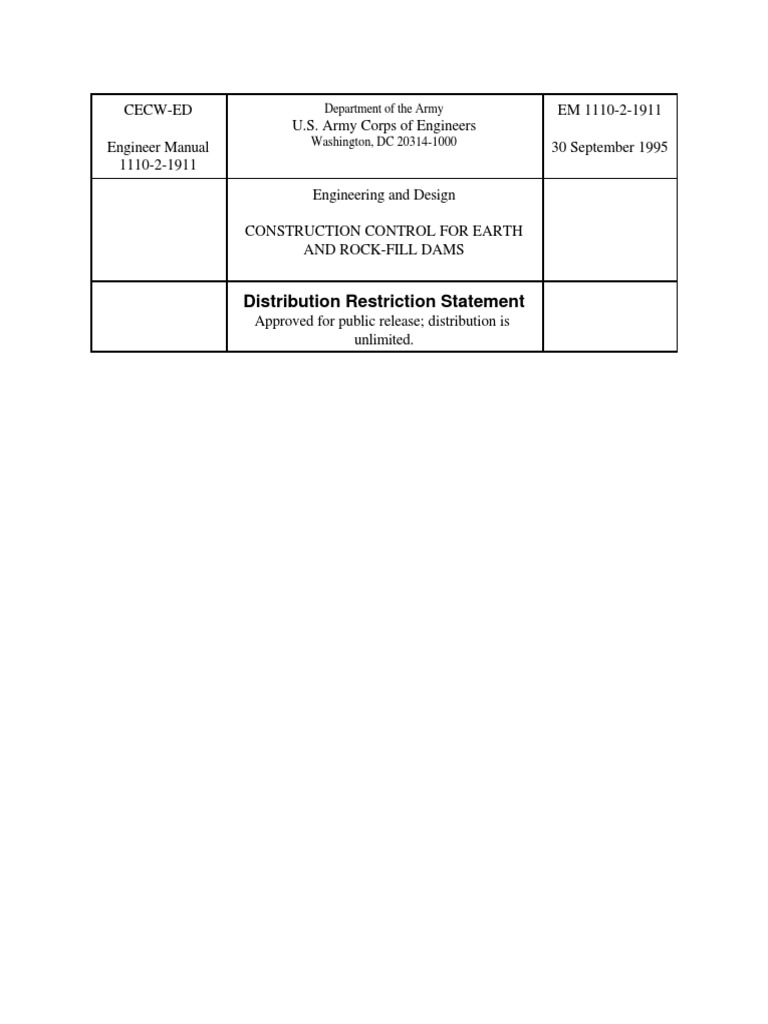 Em 1110 2 1911 Pdf Dam Specification Technical Standard