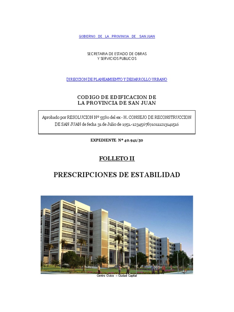 Código de Edificación - Folleto Nº2 - Prescripciones de Estabilidad PDF | PDF | Tecnología