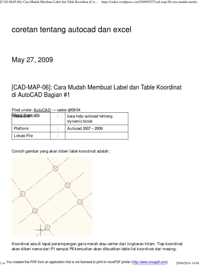 (CAD-MAP-06) - Cara Mudah Membuat Label Dan Table Koordinat Di AutoCAD ...