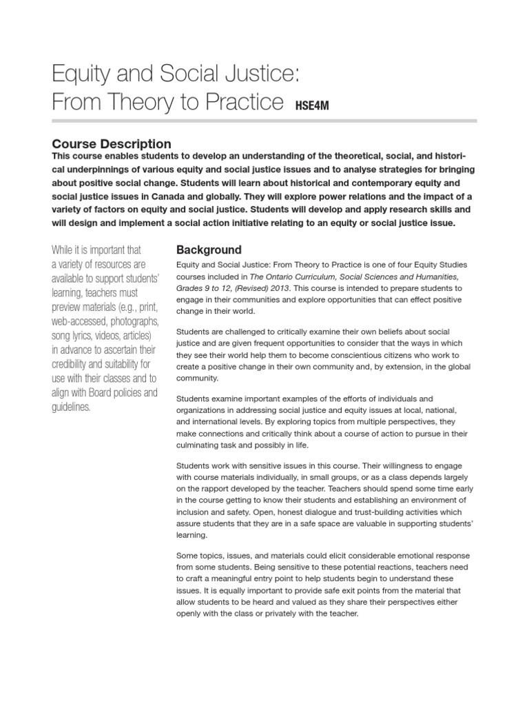 HSE4M Resource PDF | PDF | Social Justice | Mass Media