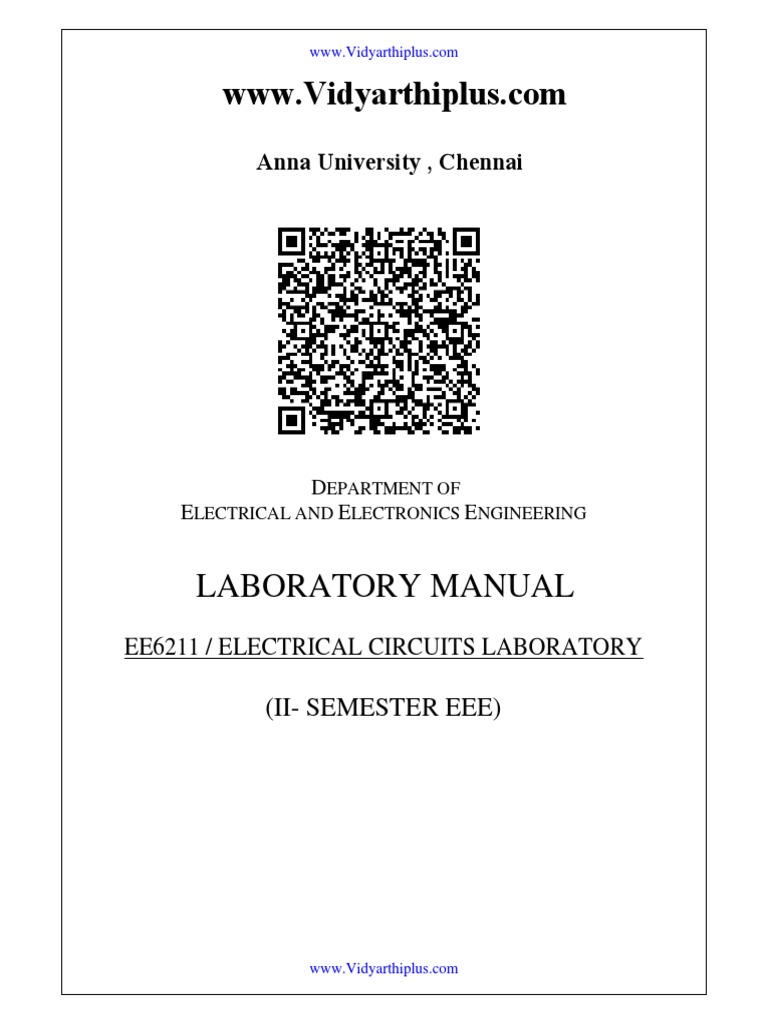 Electrical Circuits Laboratory Manual | PDF | Low Pass Filter ...