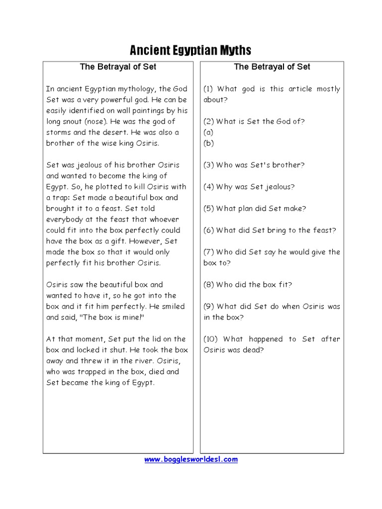Set's Betrayal of Osiris Explained | PDF | Horus | Osiris