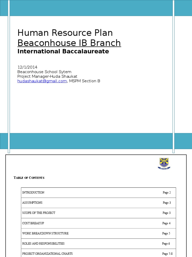 IB Human Resource Plan | PDF | Human Resource Management | Business