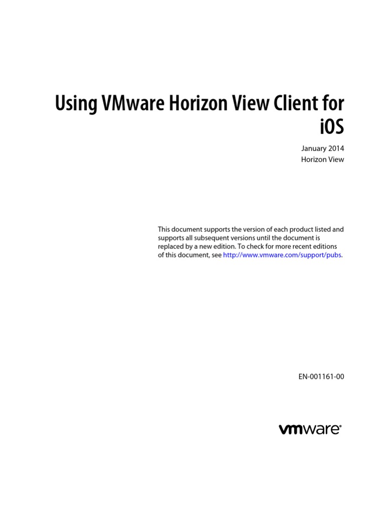 Horizon View Client Ios Document | PDF | Remote Desktop Services | Ios