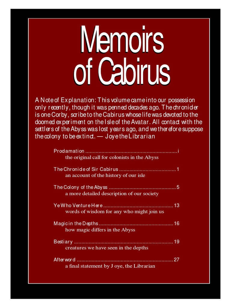 Ultima Underworld - Memoirs of Cabirus | PDF | Spider