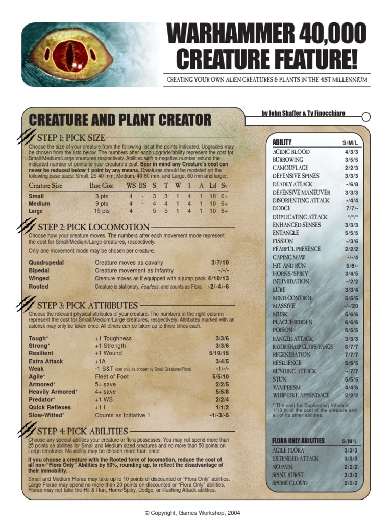 Creature Feature Generator | PDF