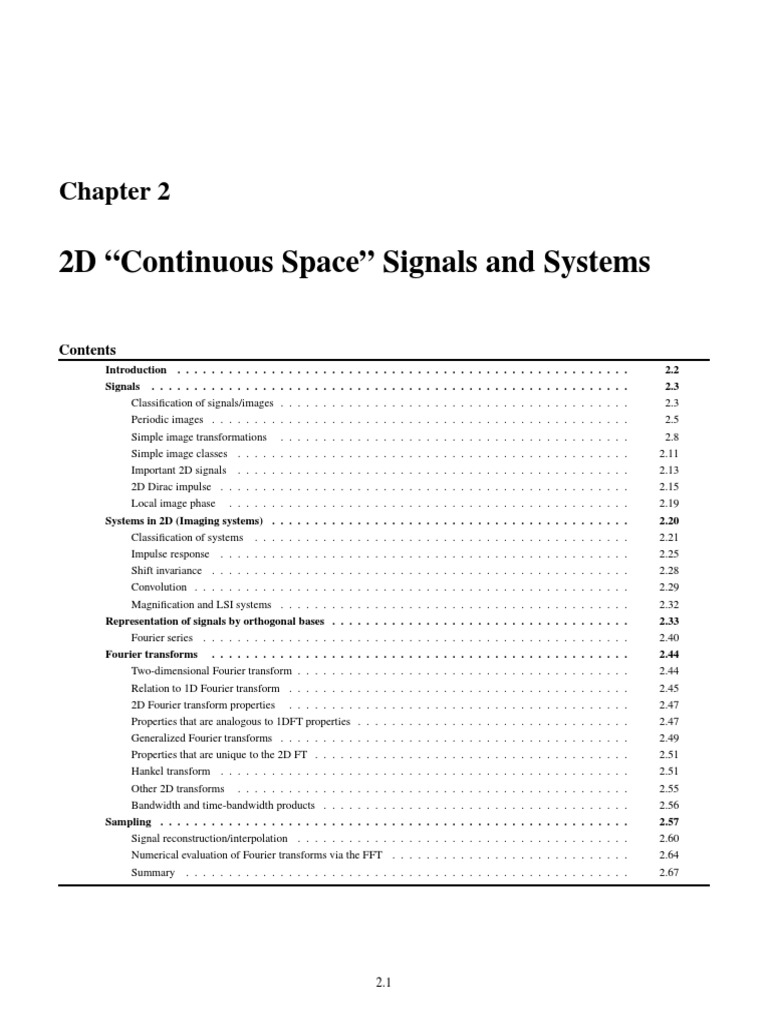 2D Signals and Systems Overview | PDF | Function (Mathematics ...