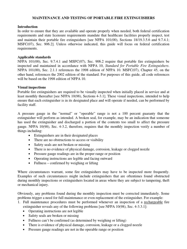 Hydrotest NFPA | Safety | Nature