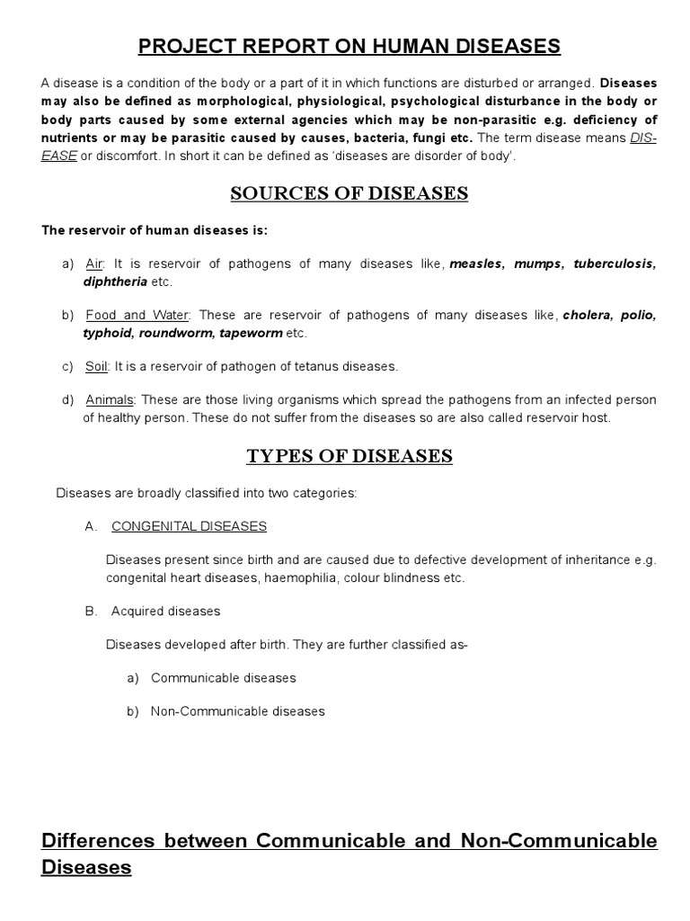 Human Diseases: Types and Prevention | PDF | Hiv/Aids | Malaria