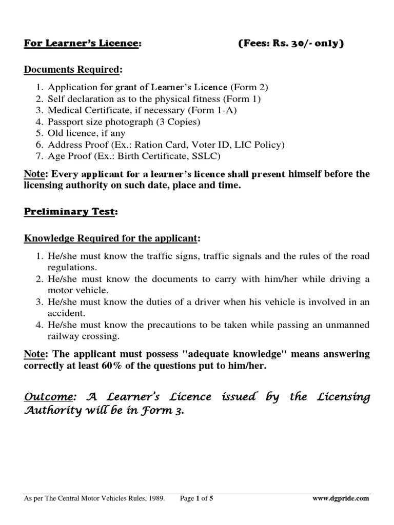 Basic RTO Rules(India) | Driver's License | Road Transport