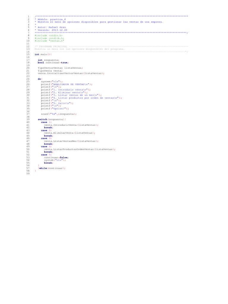 Practica 4 (2013-2014) Fundamentos Programación - UNED | PDF ...