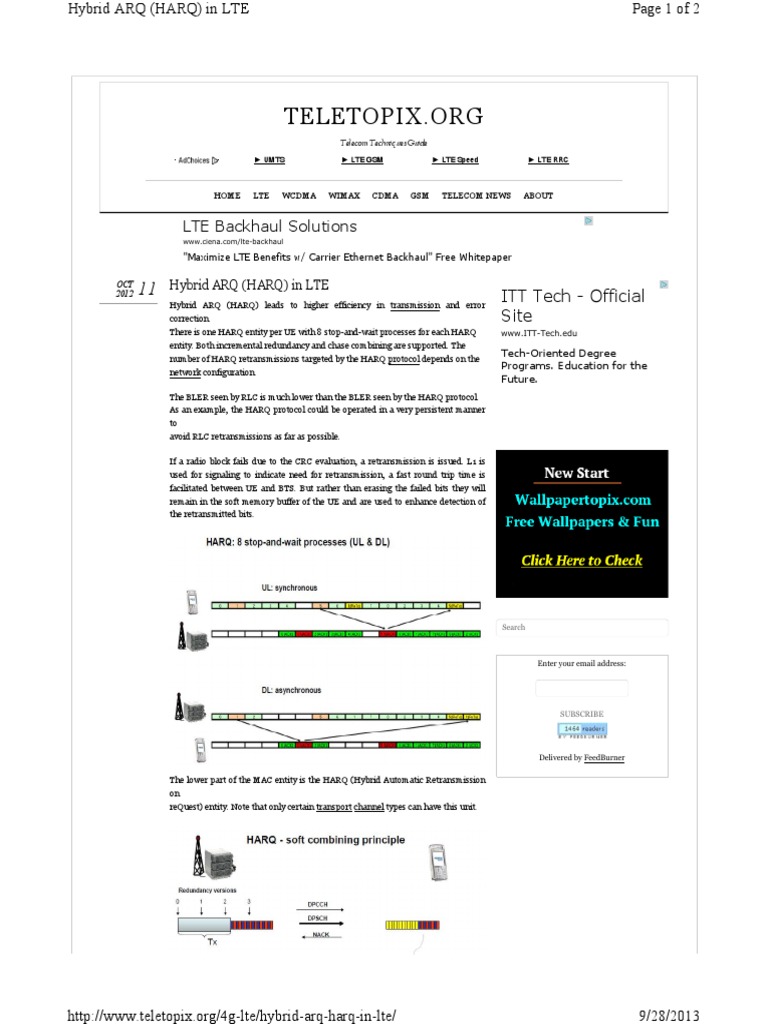 LTE Backhaul Solutions: Hybrid ARQ (HARQ) in LTE | PDF | Computer Data ...