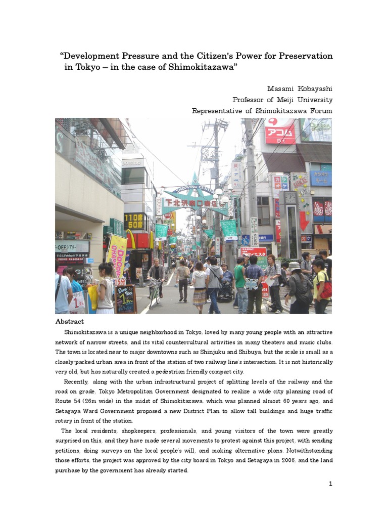 Development Pressure and Citizen's Power For Preservation in Tokyo ...