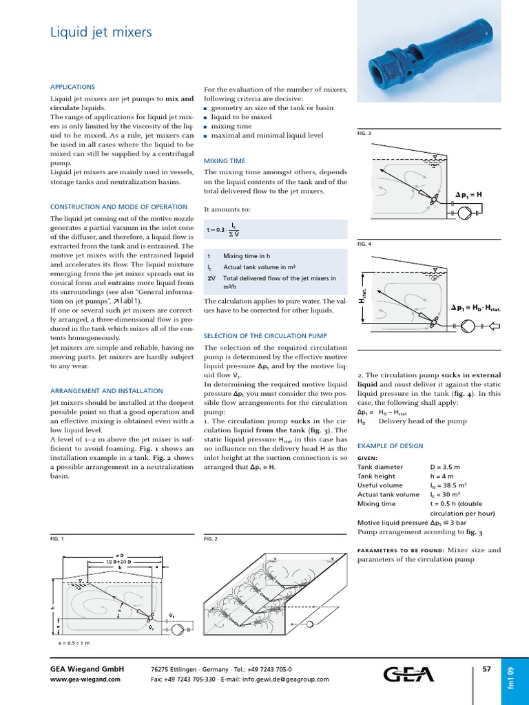 Liquid Jet Mixers: Circulate Liquids | PDF | Jet Engine | Pump