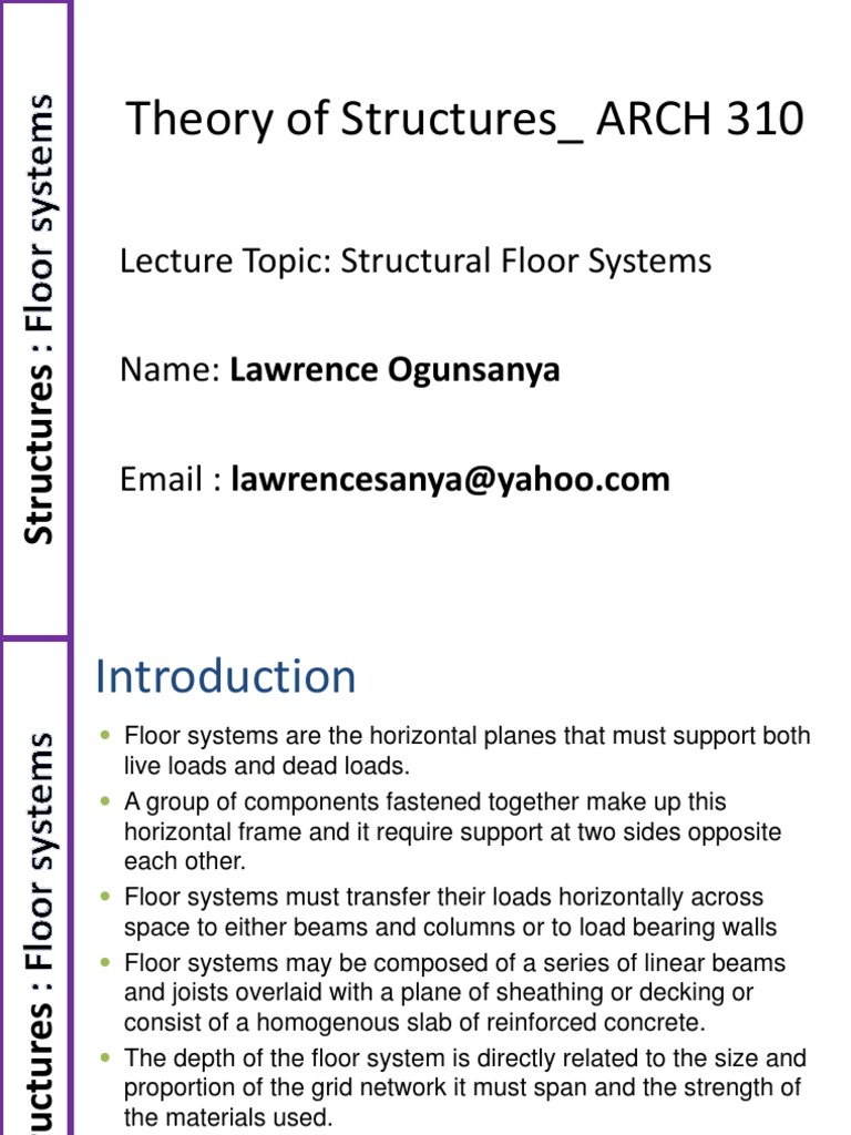 Theory of Structures - Floor Systems | PDF | Framing (Construction ...