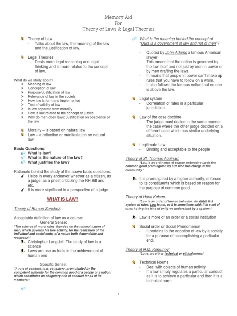 Intro To Law - Legal Theories | PDF | Natural Law | Jurisprudence