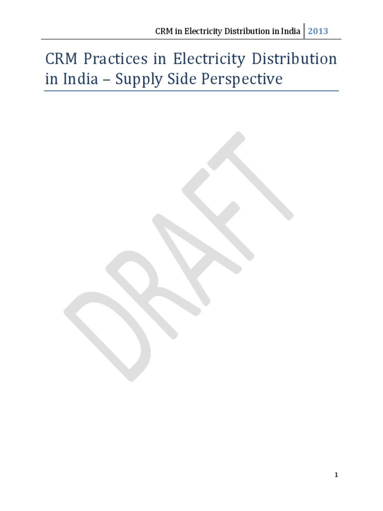 CRM Practices in Indian Electricity Distribution | PDF ...