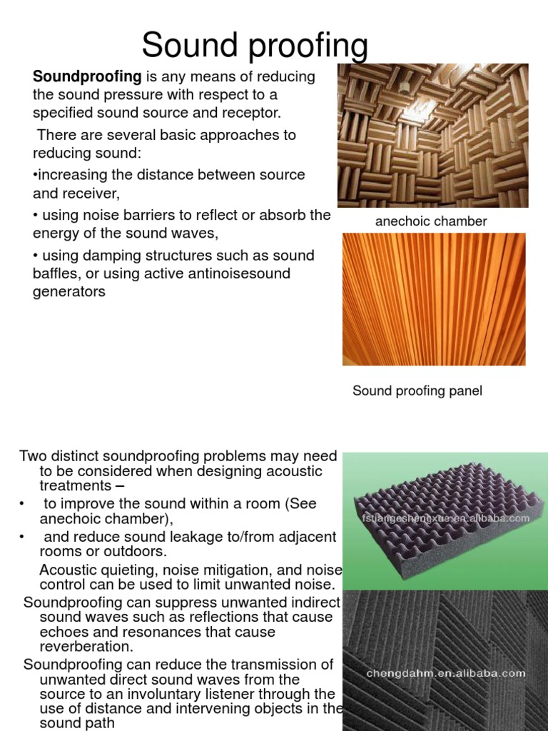 Sound Proofing: Soundproofing Is Any Means of Reducing | PDF | Building ...