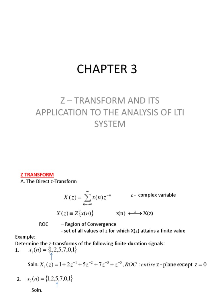Z - Transform and Its Application To The Analysis of Lti System | PDF | Mathematical Objects ...