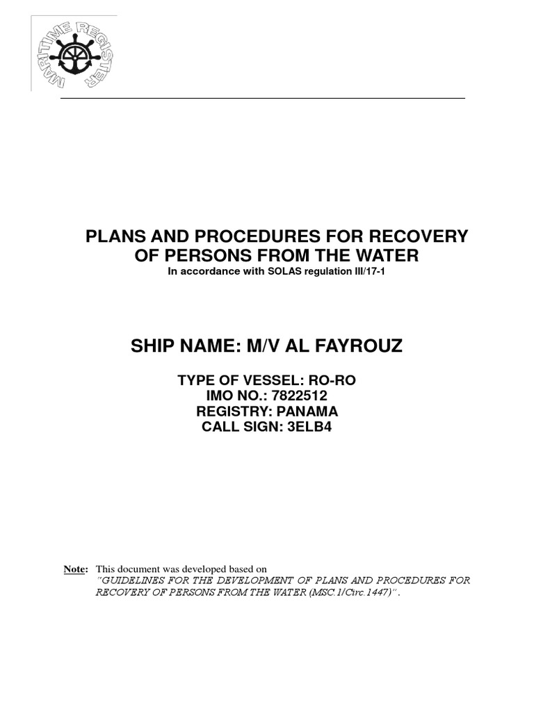 Imo Recovery e | PDF | Ships | Search And Rescue