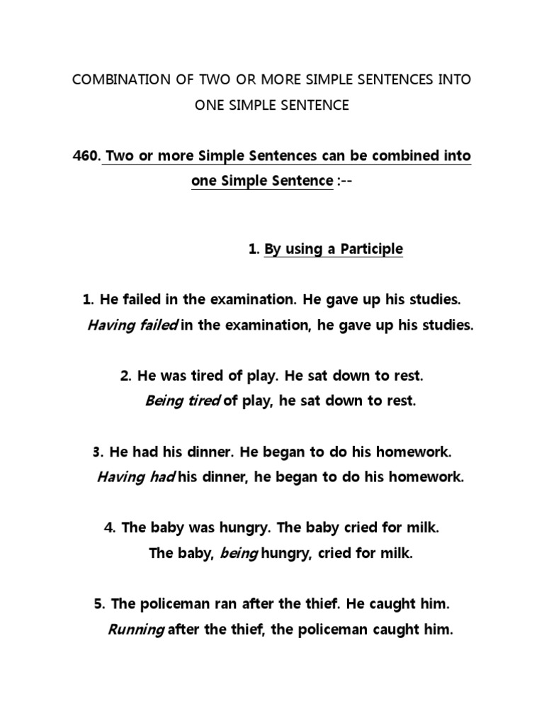 Combining Simple Sentences Techniques | PDF