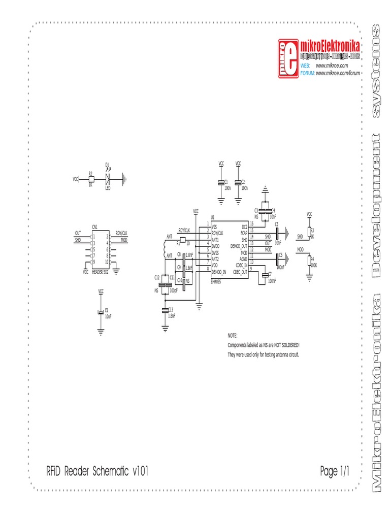 Rfid Reader Schematic v101 | PDF