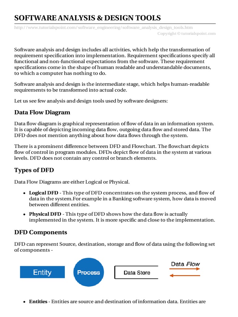 Software Analysis & Design Tools: Data Flow Diagram | PDF | Conceptual ...
