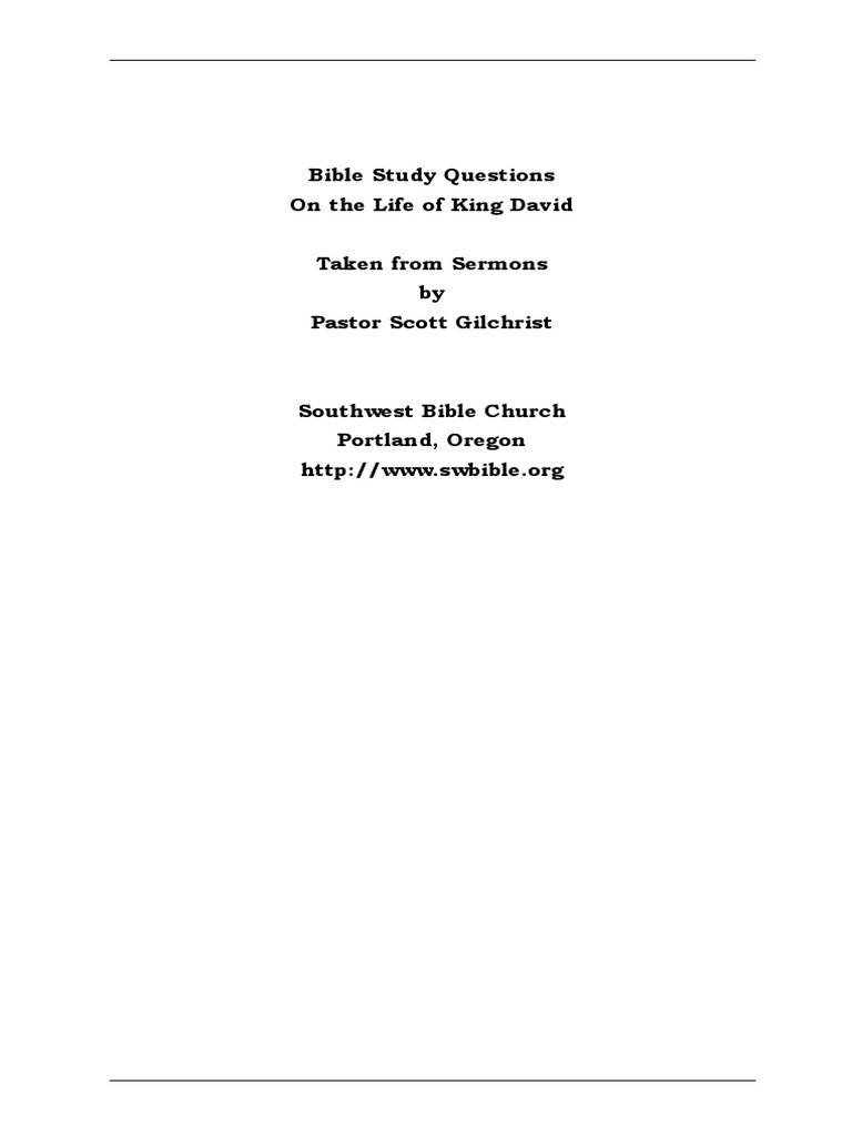 Life of King David | PDF | Books Of Samuel | David