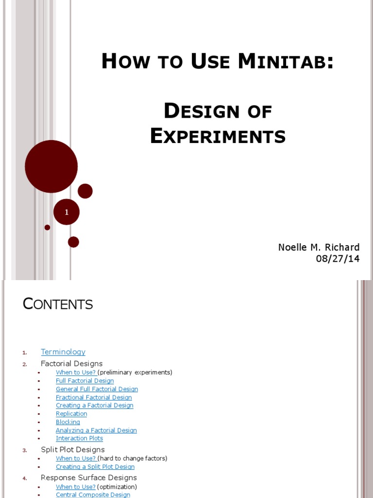 Minitab Guide: Design of Experiments | PDF | Errors And Residuals ...