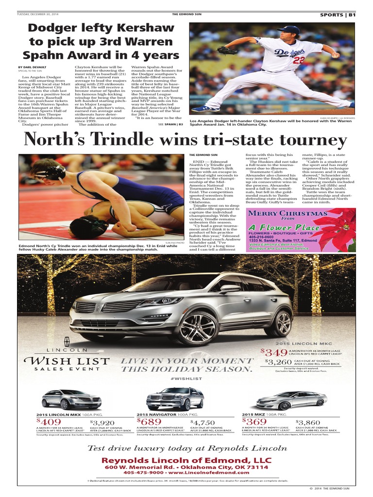 Spahn Award Edmond Sun 12-30-14 | PDF | Sports | Major League Baseball