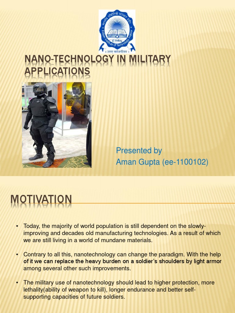 Nanotechnology Applications in Military Defense: A Presentation on the ...
