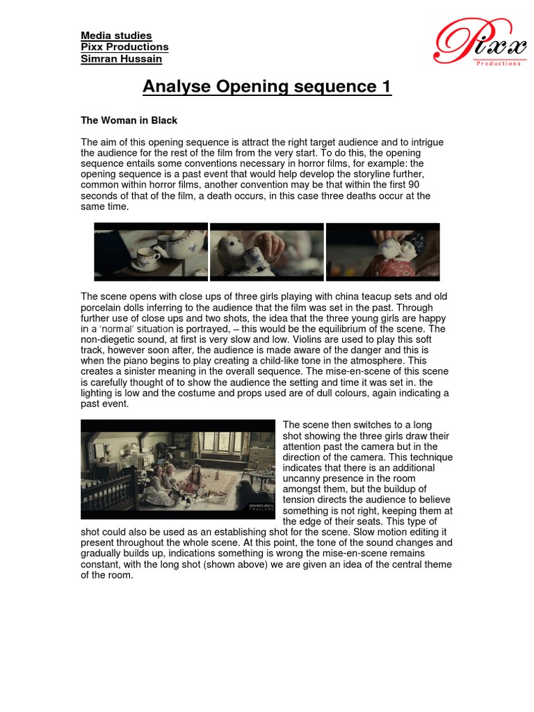 Analyse Opening Sequence 1: Media Studies Pixx Productions Simran Hussain | PDF | Leisure