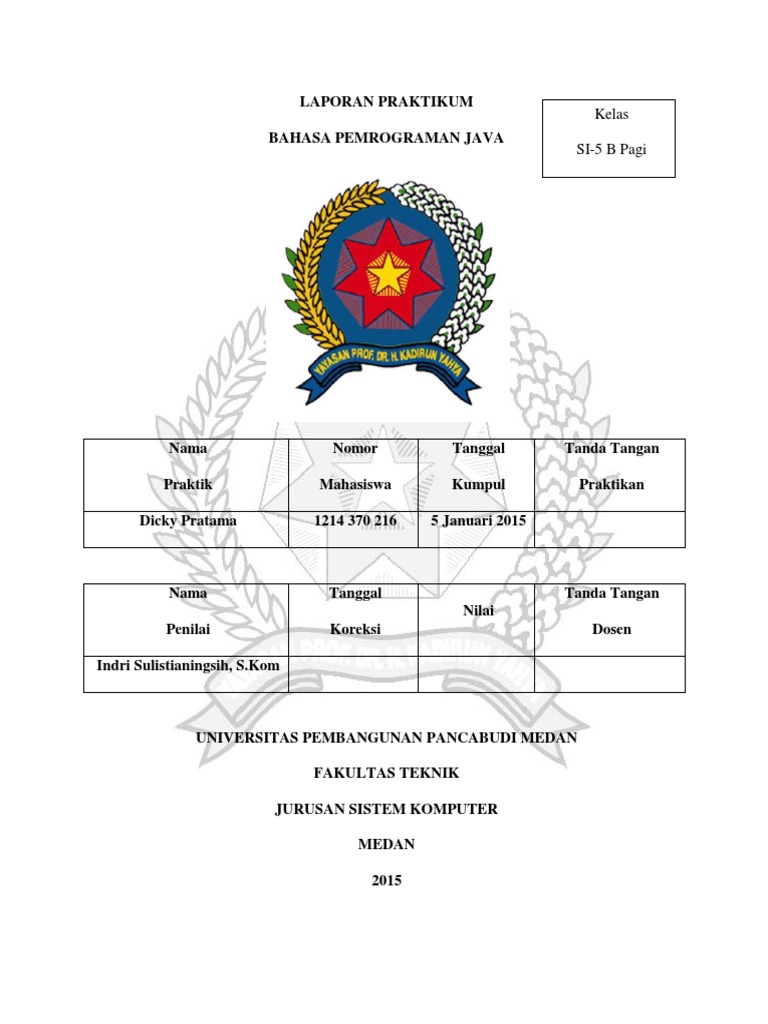 Laporan Tugas Akhir Praktikum Java (Dicky Pratama 1214370216) | PDF ...